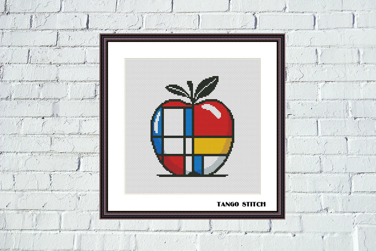 Piet Mondrian inspired apple cross stitch pattern – JPCrochet