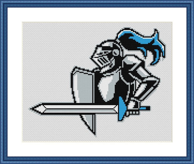 Knight free cross stitch hand embroidery pattern – JPCrochet