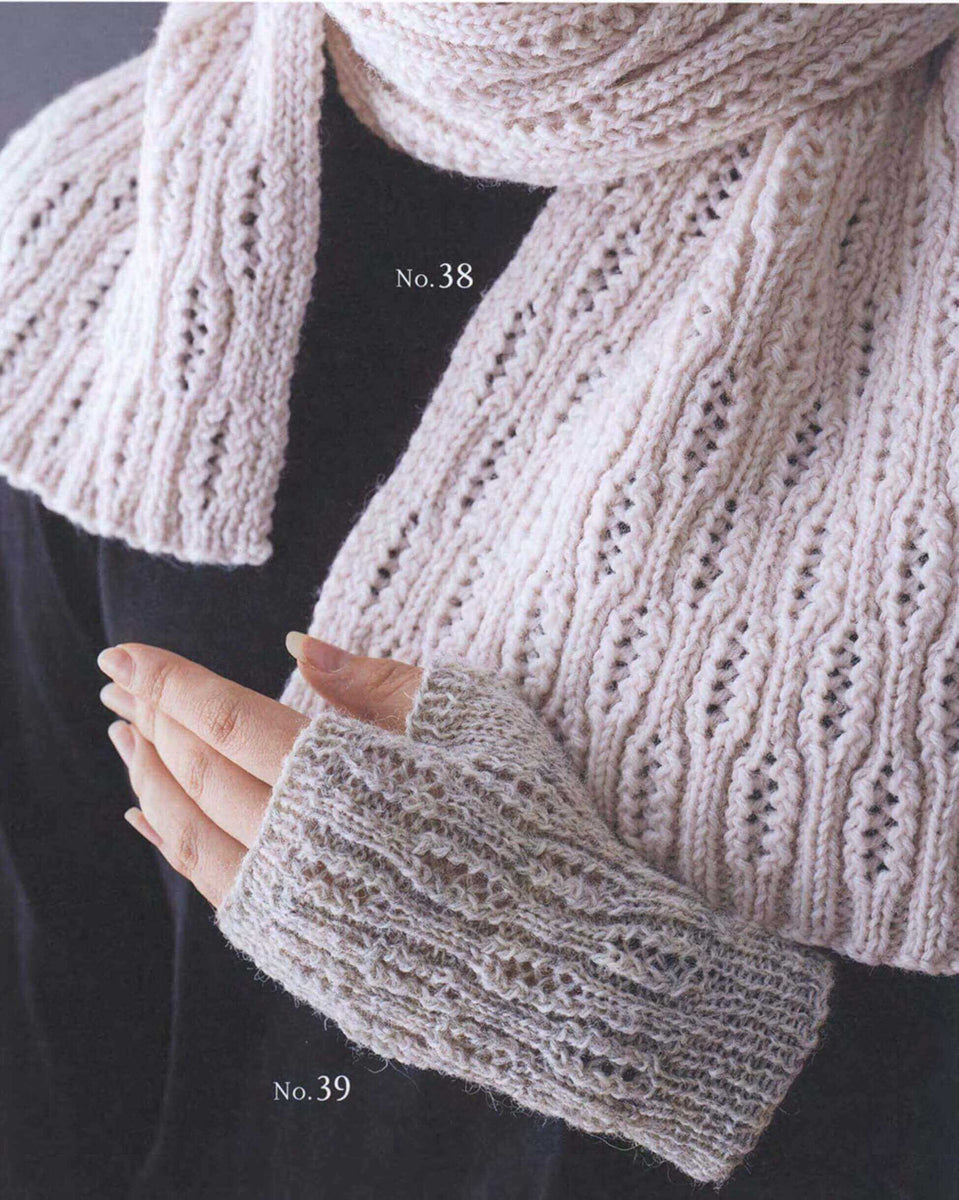 Elegant scarf and mitterns free knitting pattern – JPCrochet