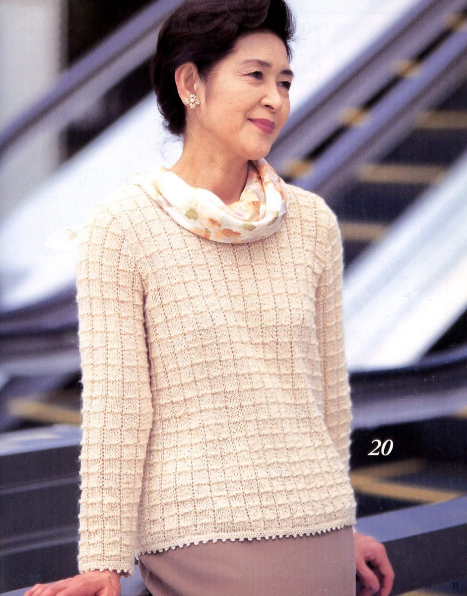 White sweater easy knitting pattern – JPCrochet