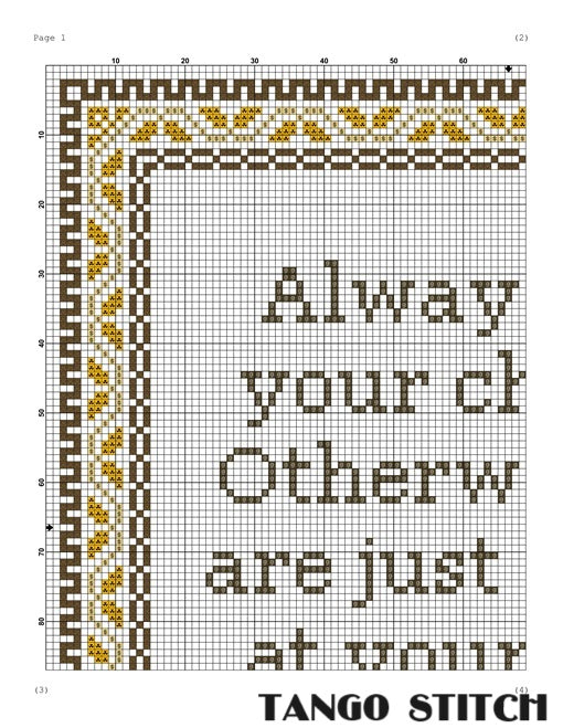 Keep always your chin up funny cross stitch pattern – JPCrochet