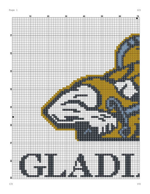 Atlanta Gladiators cross stitch pattern – JPCrochet