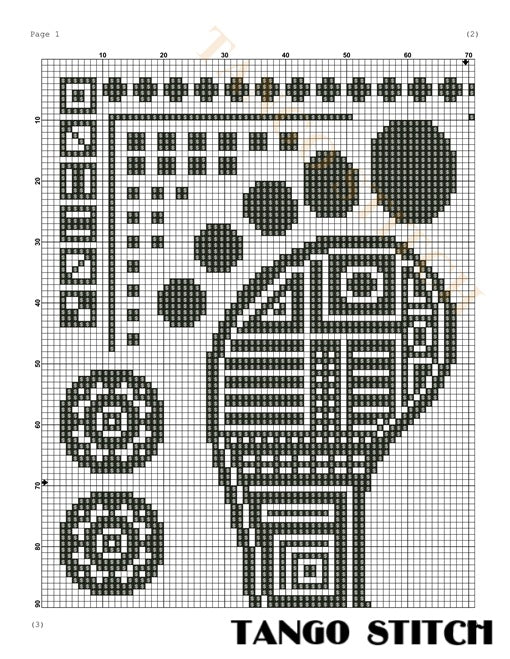 Footprints abstract geometric cross stitch pattern – JPCrochet