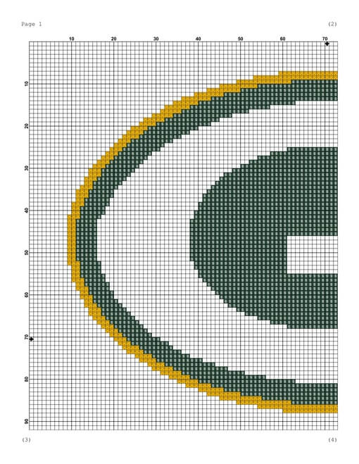 Green Bay Packers cross stitch pattern – JPCrochet