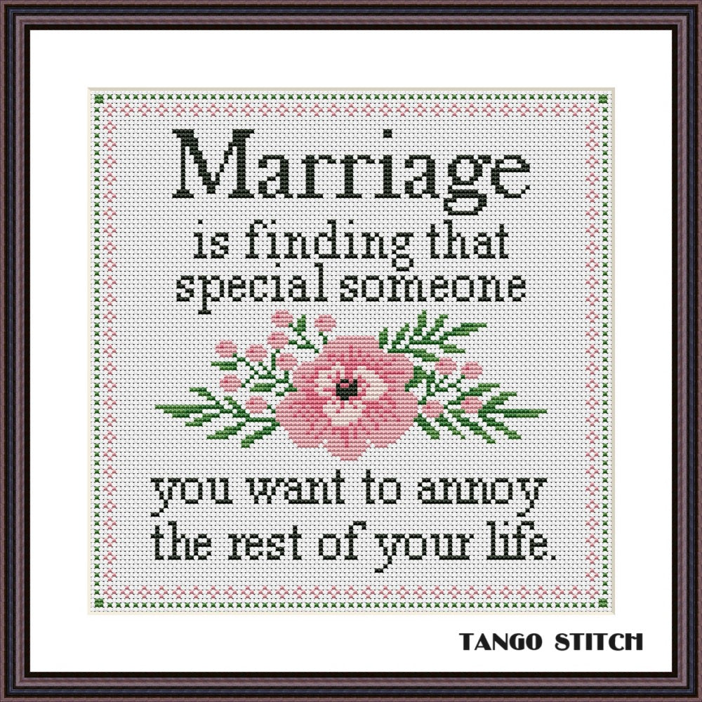 Marriage is finding that special someone cross stitch pattern – JPCrochet