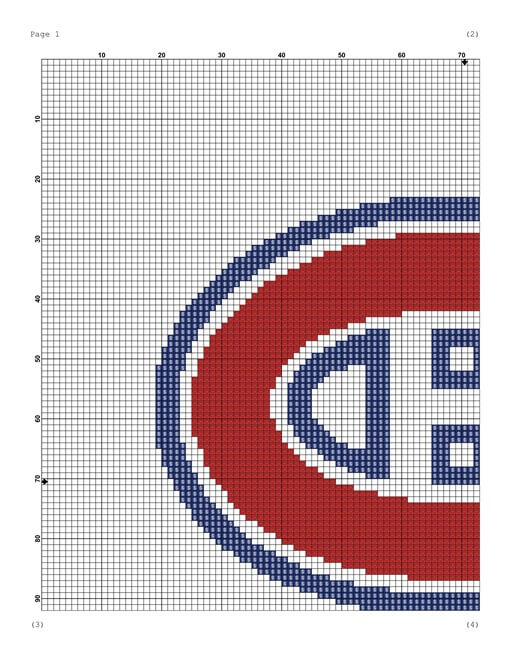 Montreal Canadiens counted cross stitch pattern – JPCrochet