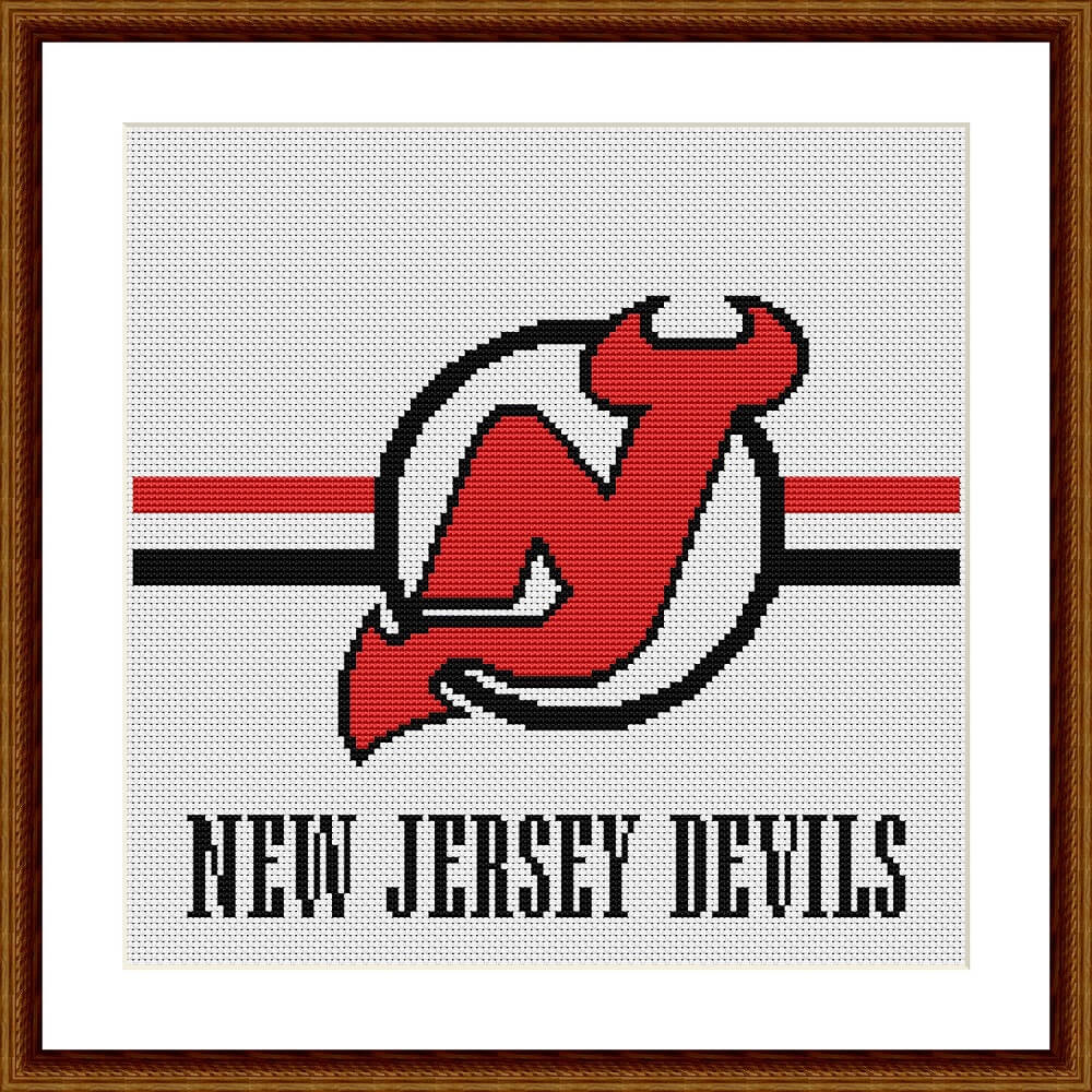 New Jersey Devils cross stitch embroidery pattern – JPCrochet
