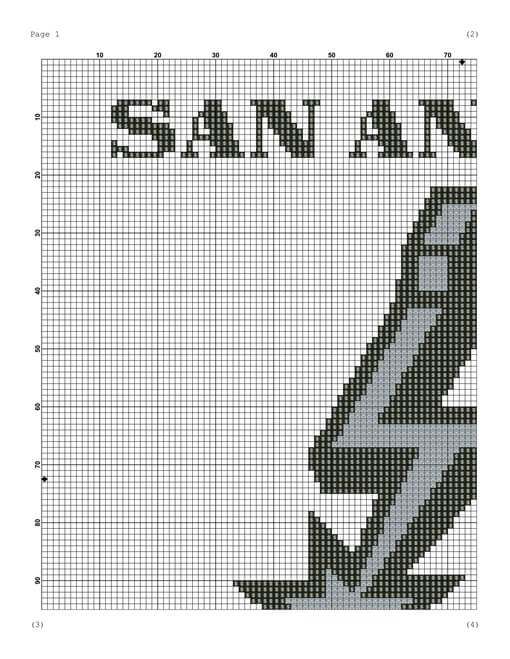 San Antonio Spurs easy cross stitch embroidery pattern – JPCrochet