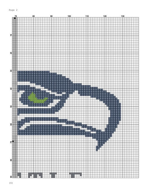 Seattle Seahawks cross stitch pattern – JPCrochet
