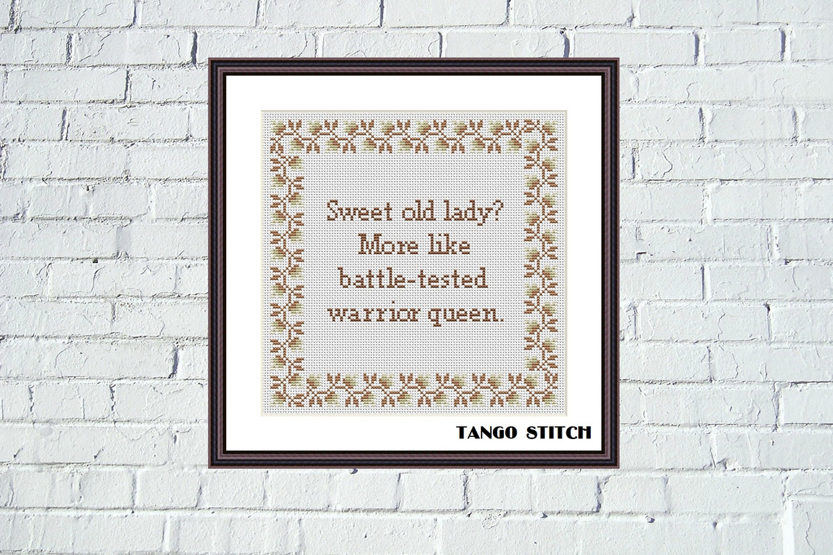 Old lady funny grandma greeting cross stitch pattern – JPCrochet