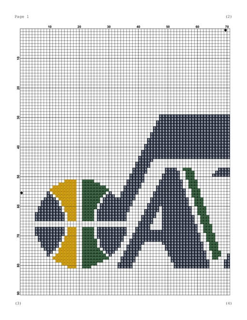 Utah Jazz cross stitch pattern – JPCrochet