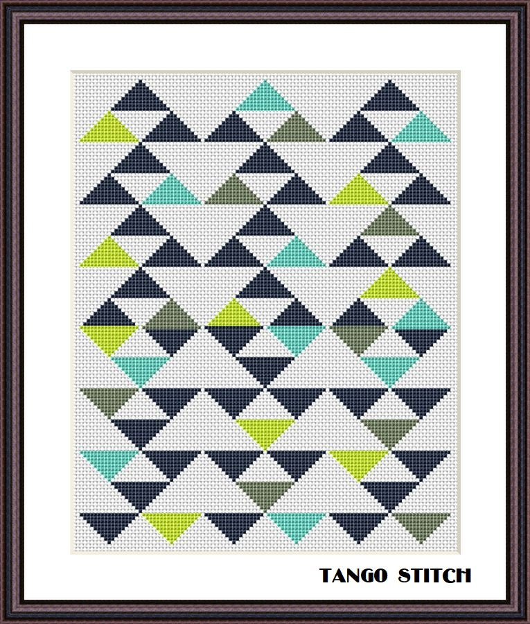 Triangles geometric cross stitch pattern – JPCrochet