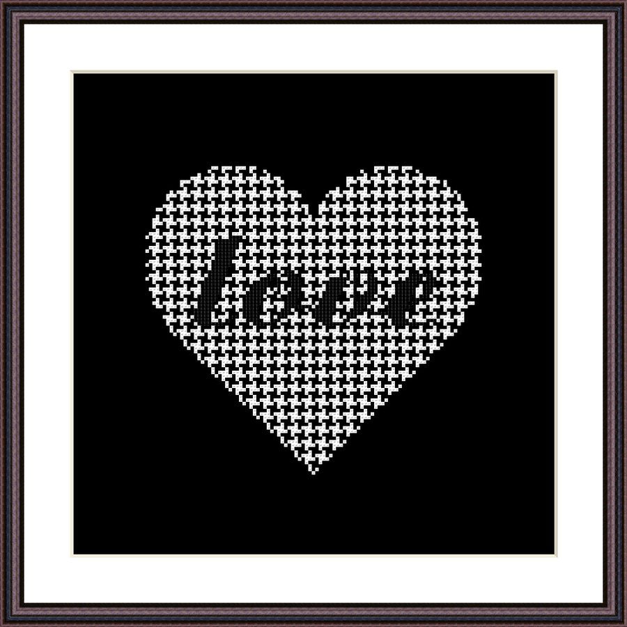 Heart geometric ornament cross stitch pattern – JPCrochet