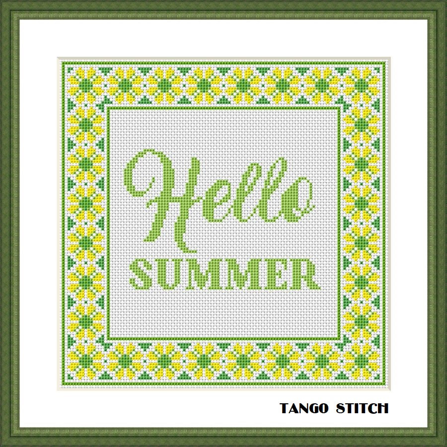 Hello summer cross stitch pattern – JPCrochet