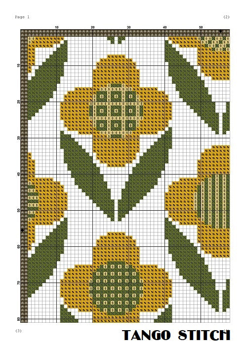 Yellow flower cross stitch ornament pattern – JPCrochet